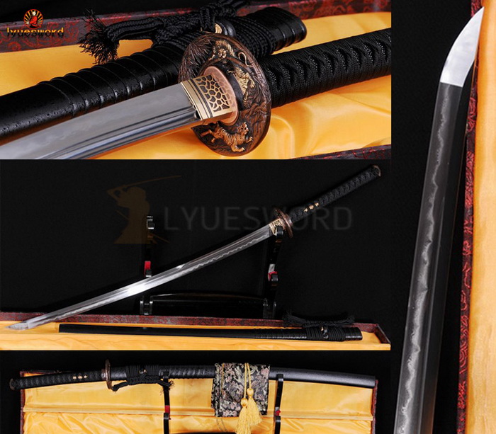 Handmade Clay Tempered Japanese Samurai Katana Folded Steel Unokubi ...