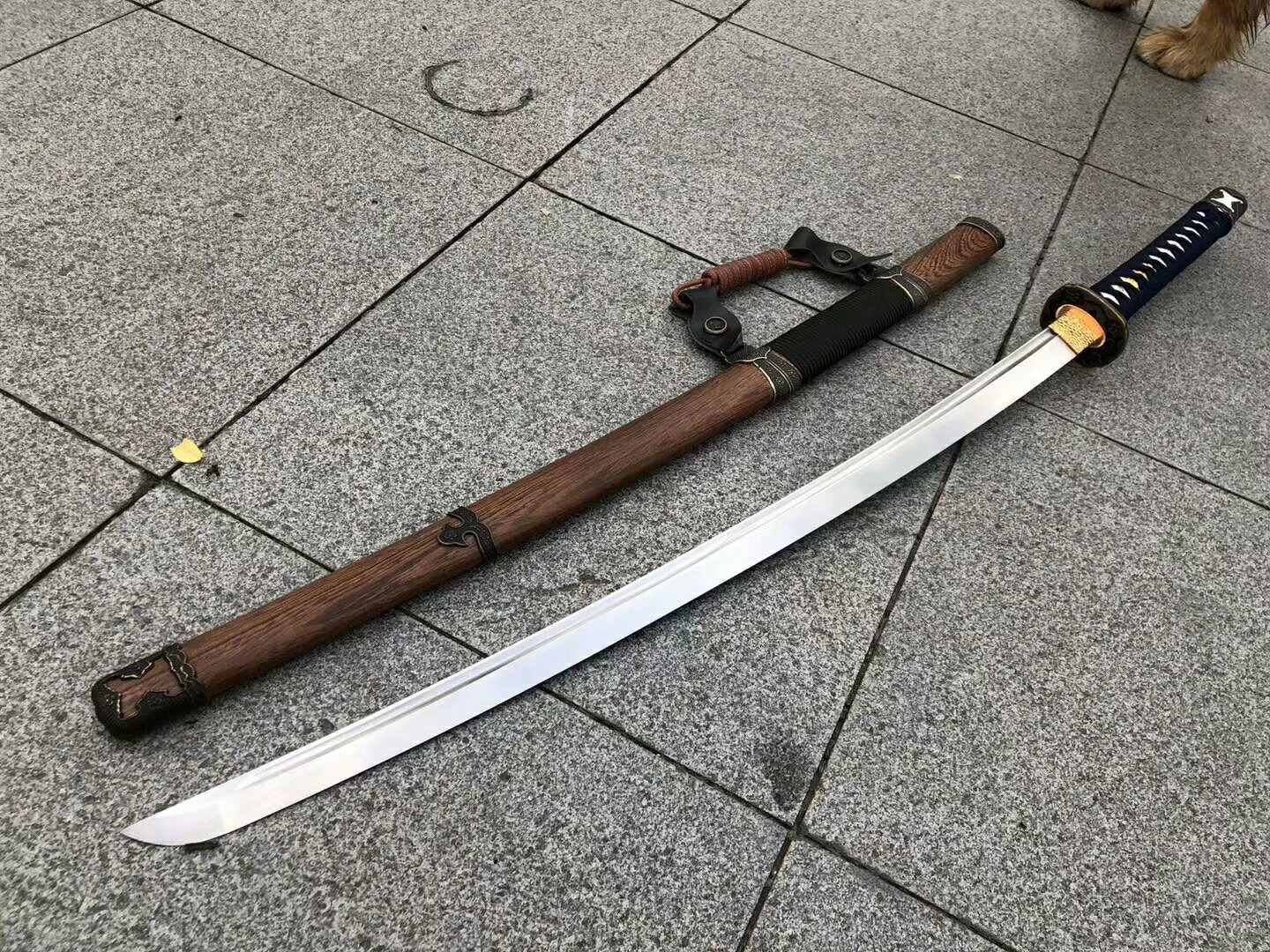 Japanese Tachi Sword 9206 Spring Steel Blade Full Tang Sharp edge Real ...