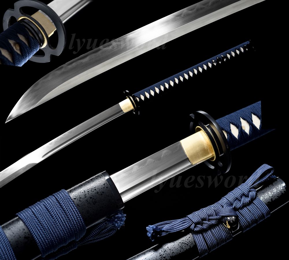 Naginata Hand Forged Japanese Samurai Sword Clay Tempered Folded Steel ...